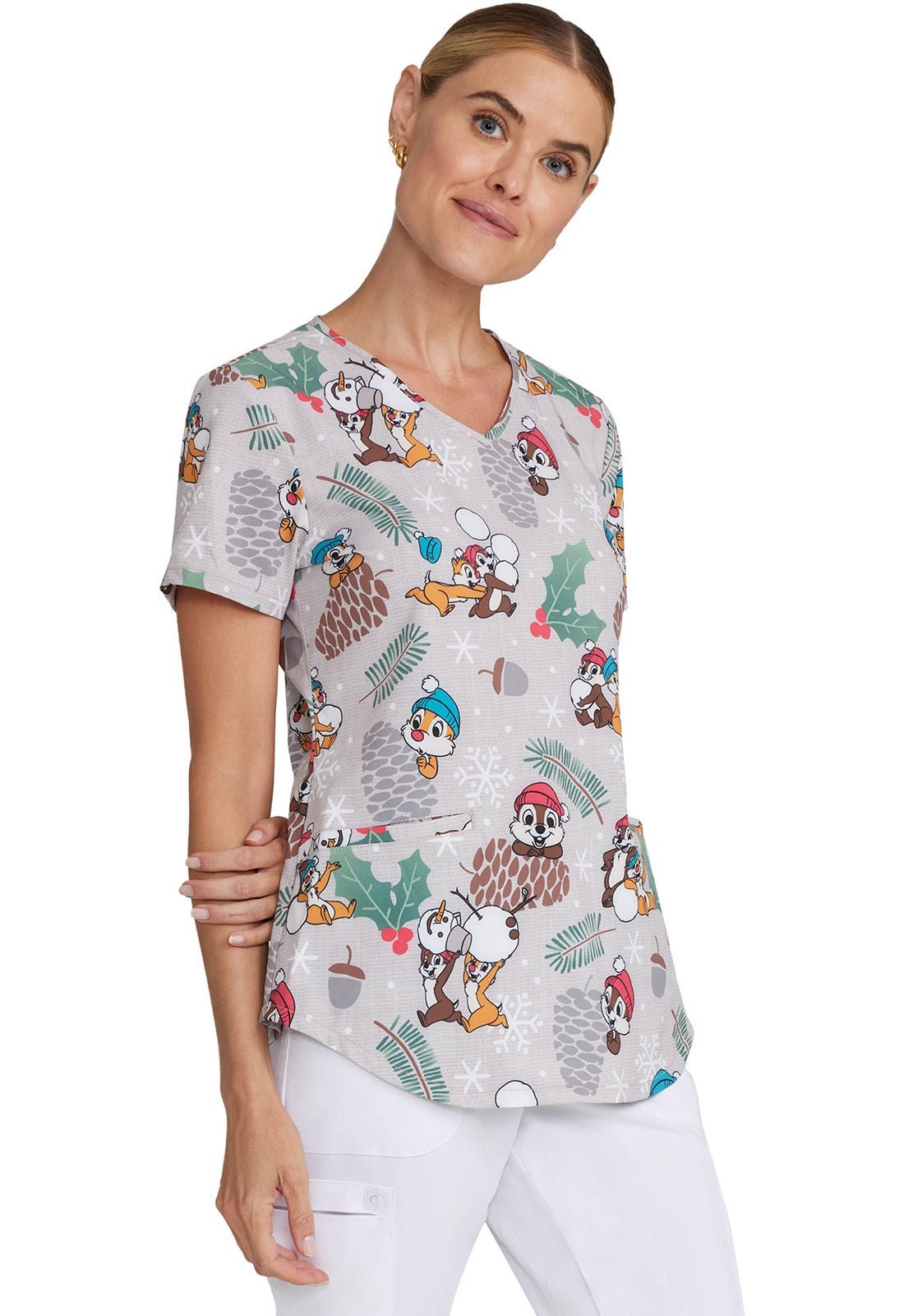 Disney V Neck Scrub Top - Chip N Dale Tooniforms | Medical Uniform ...