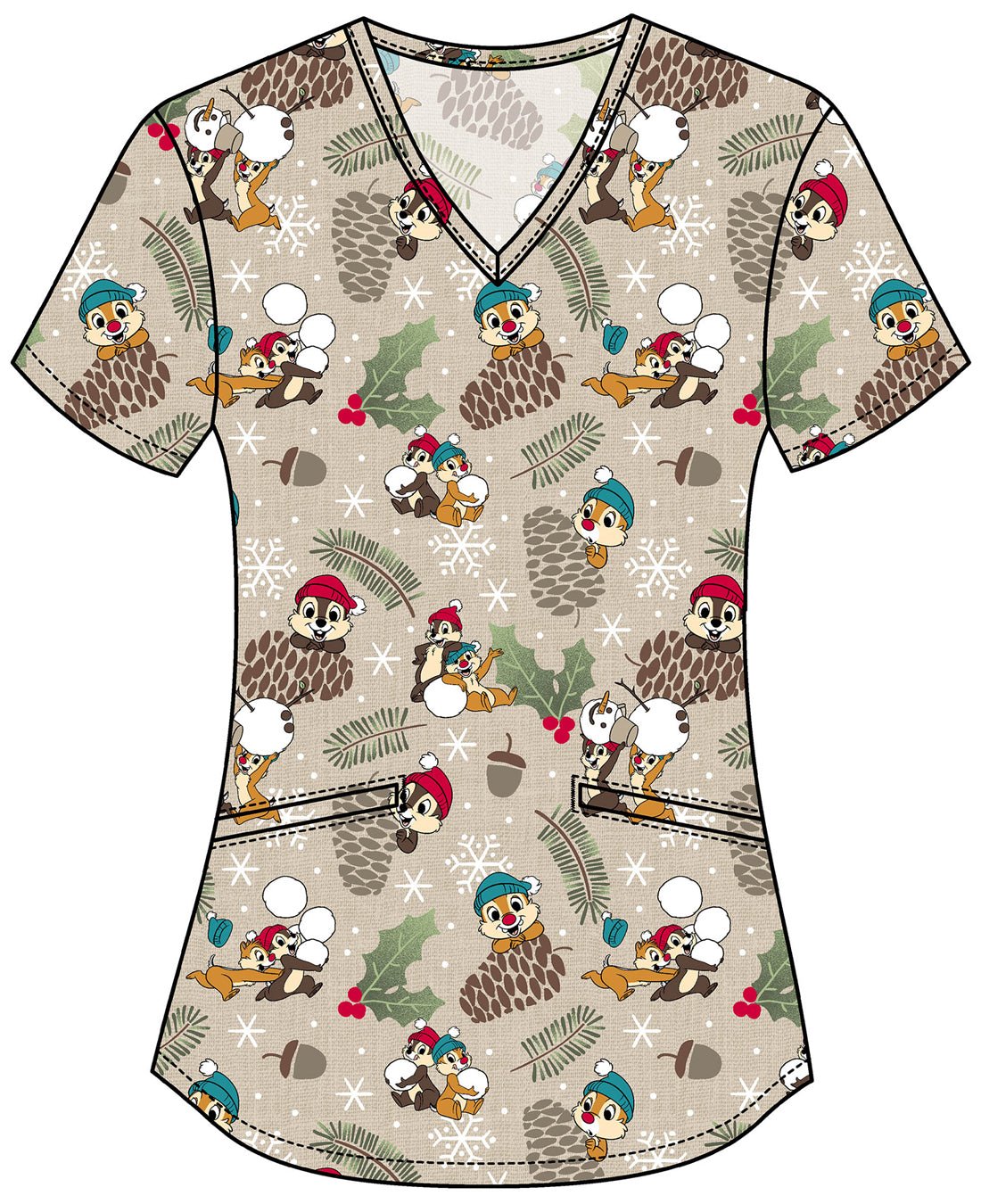 Chip N Dale Tooniforms Licensed Disney V Neck Scrub Top TF737 CDAW ...