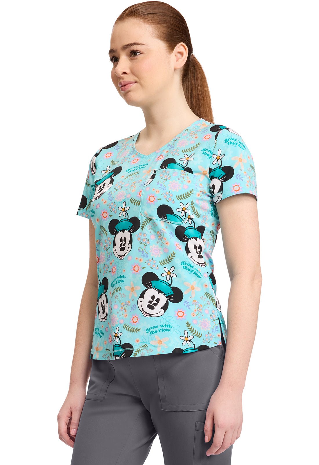Mickey Mouse Tooniforms Disney Rounded V Neck Scrub Top TF786 MNWS ...