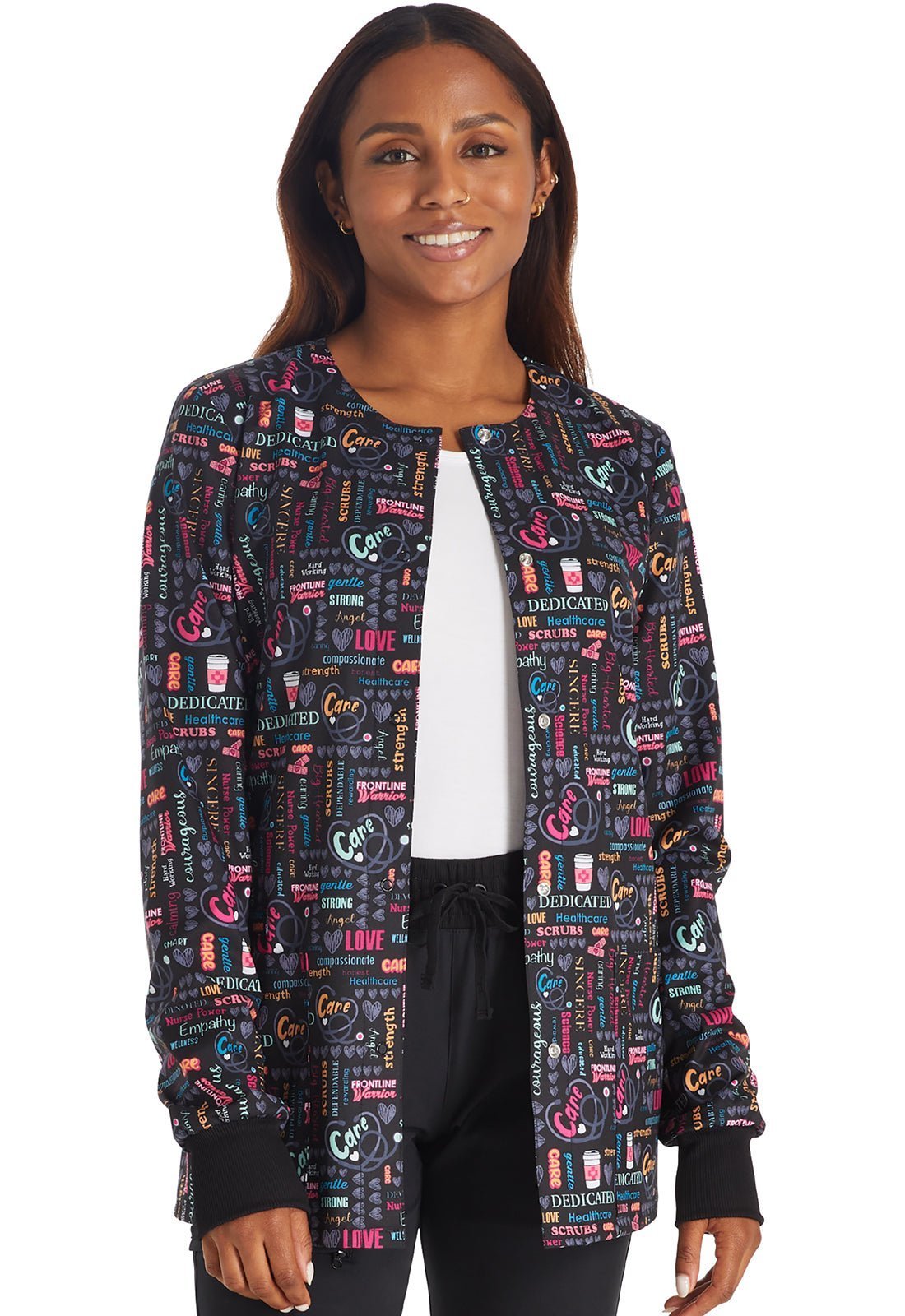 Nurse Power Print Warm Up Jacket - Cherokee CK321 NUPW Medical Scrubs ...
