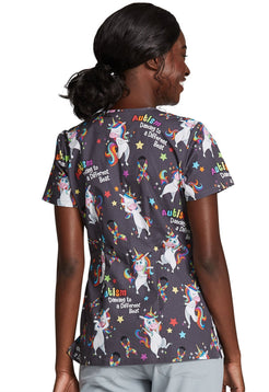Autism Awareness Dickies Print V Neck Scrub Top | Medical Uniform ...
