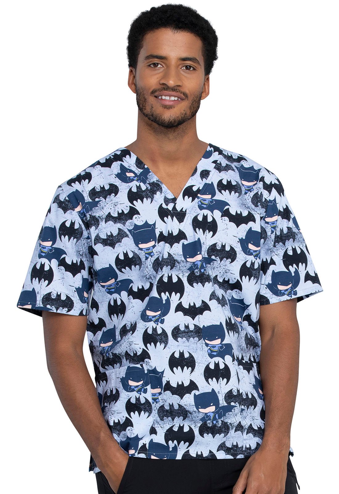 Batman DC Comics Scrub Top - Cherokee Tooniforms Unisex V-Neck TF606 ...