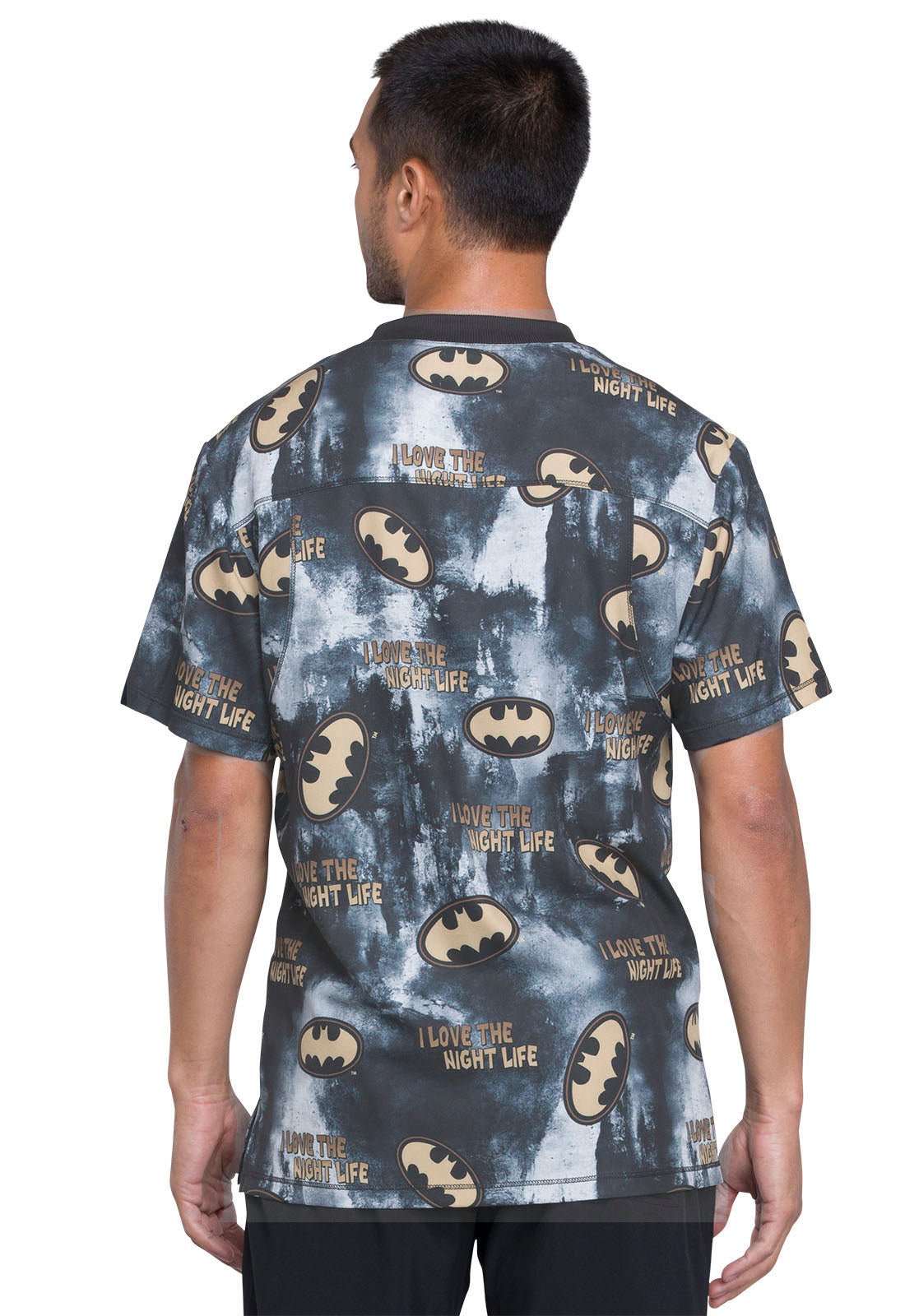 Batman Dark Knight Tooniforms Licensed Men's V-Neck Scrub Top TF730 ...