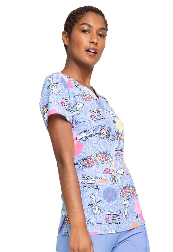 Charlie Brown Snoopy Cherokee Tooniforms Peanuts V Neck Scrub Top TF66 ...