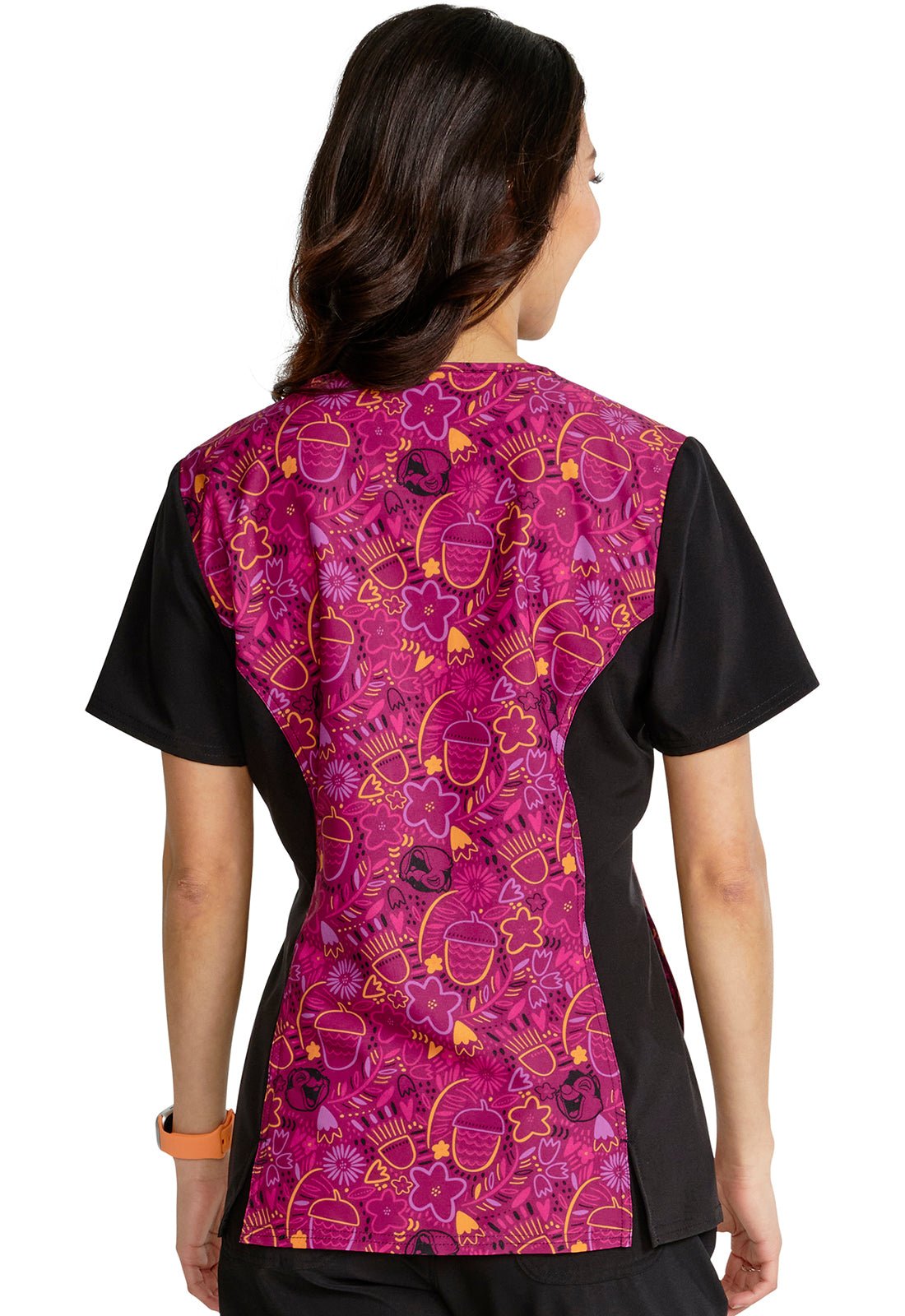 Chip N Dale Disney Scrub Top - Cherokee Licensed V-Neck Medical Uniform ...