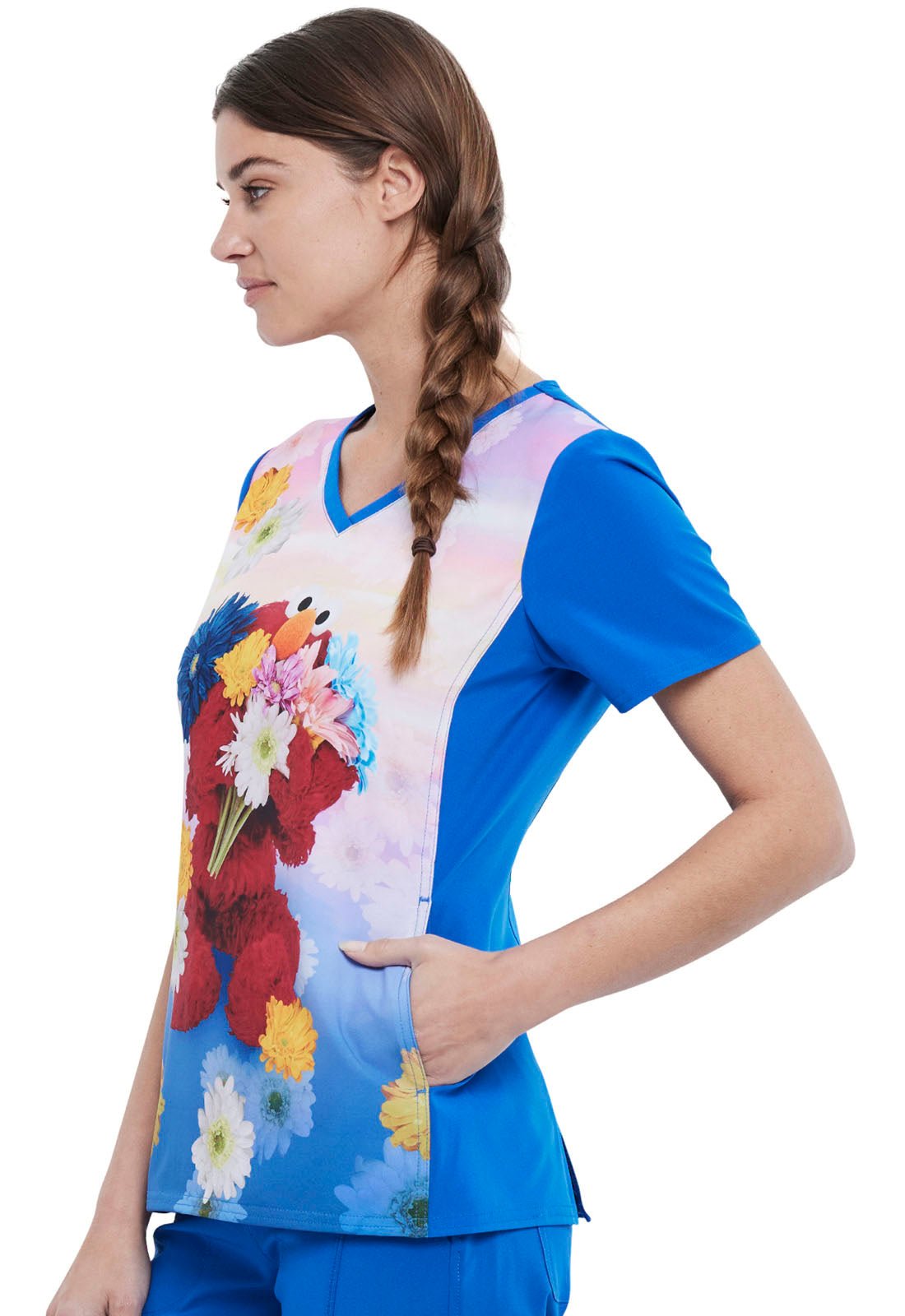 Elmo Tooniforms Licensed Sesame Street V-Neck Scrub Top TF627 SWMF ...