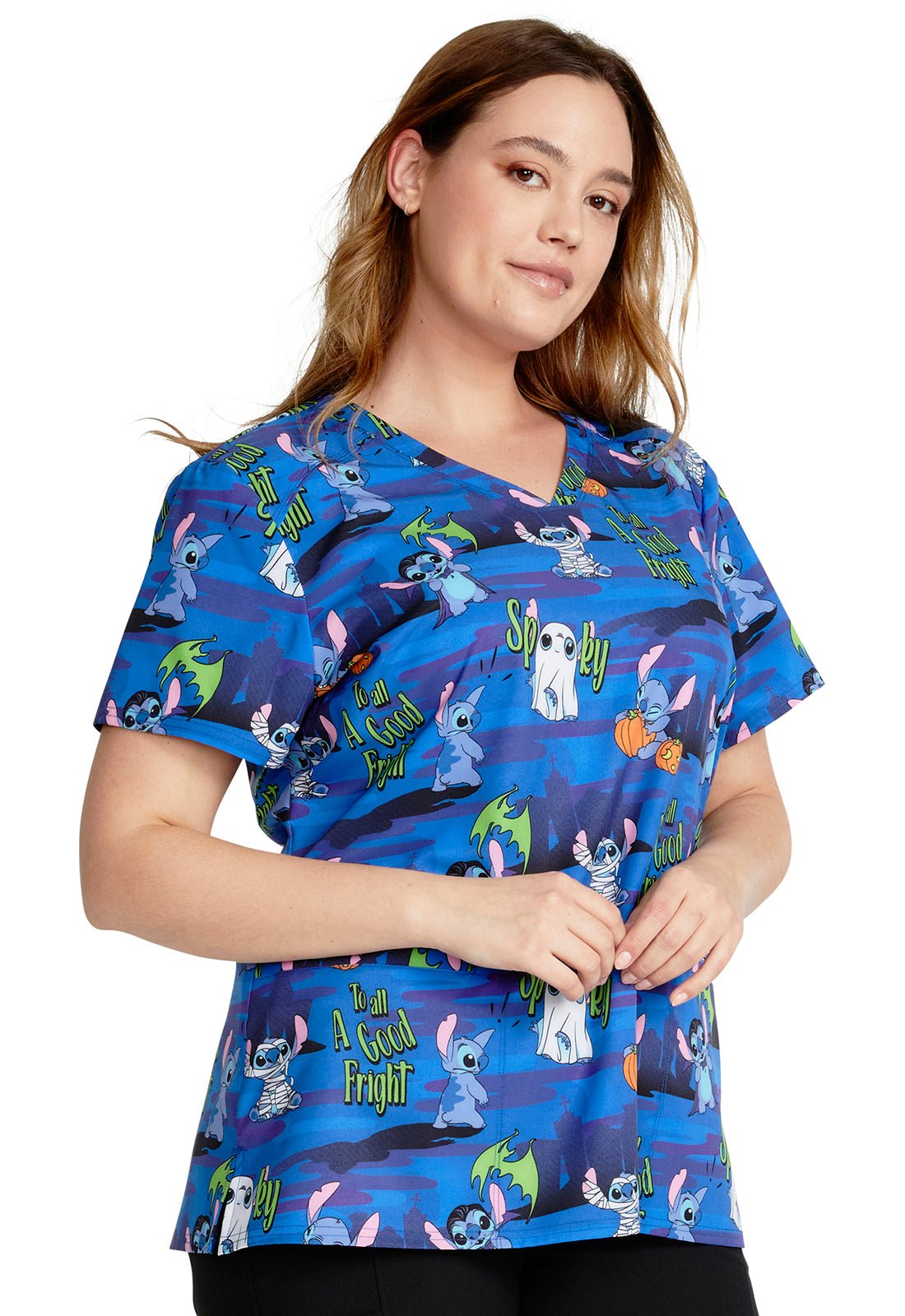 Lilo and Stitch Cherokee Tooniforms Disney Halloween V Neck Scrub Top ...