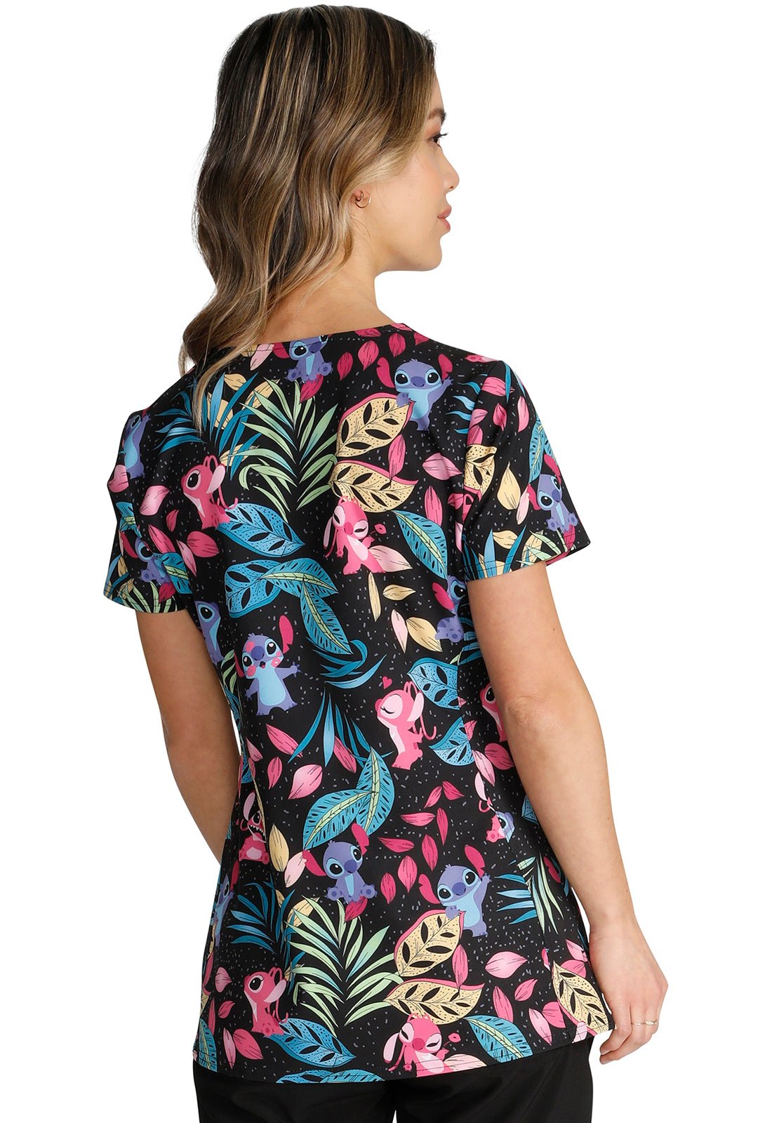 Disney Lilo and Stitch V Neck Scrub Top - Cherokee Tooniforms – Scrubs ...