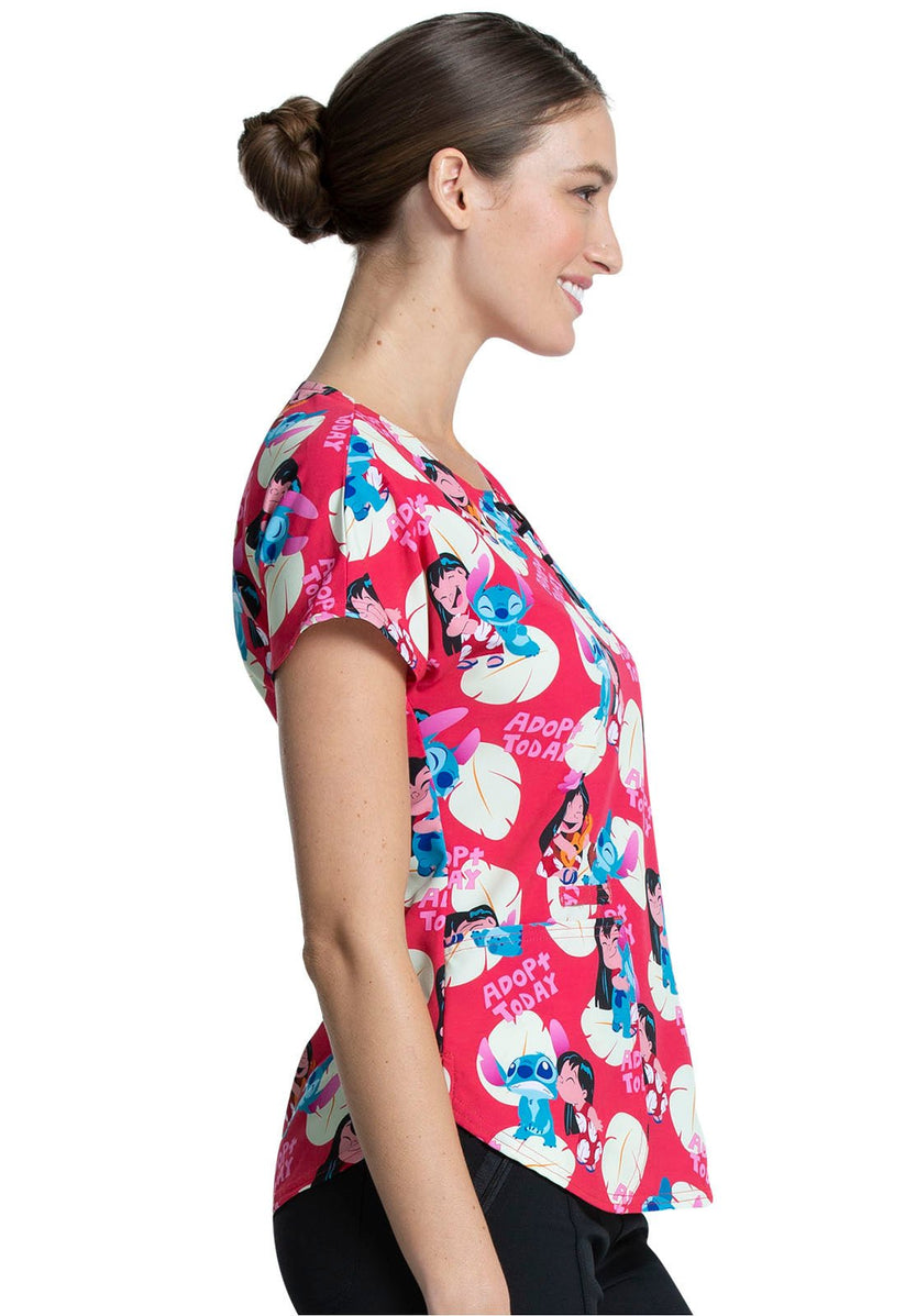 Disney Lilo and Stitch Round Neck Scrub Top - Medical Uniform – Scrubs ...