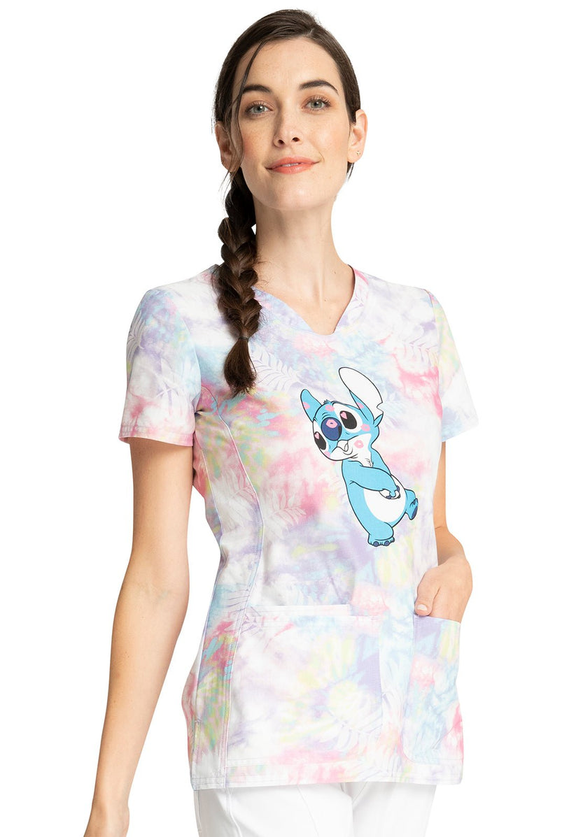 Disney Lilo and Stitch V Neck Scrub Top - Medical Uniform | Cherokee ...