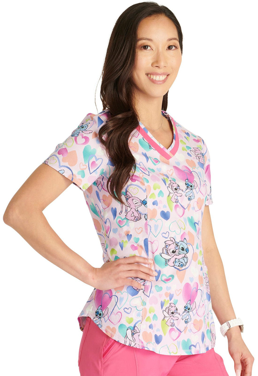 Disney Lilo & Stitch V Neck Scrub Top - Medical Uniform | Cherokee ...