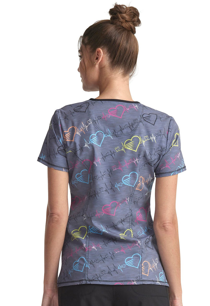 Pop Beats Cherokee Print Round Neck Scrub Top CK609 PBTS – Scrubs Select