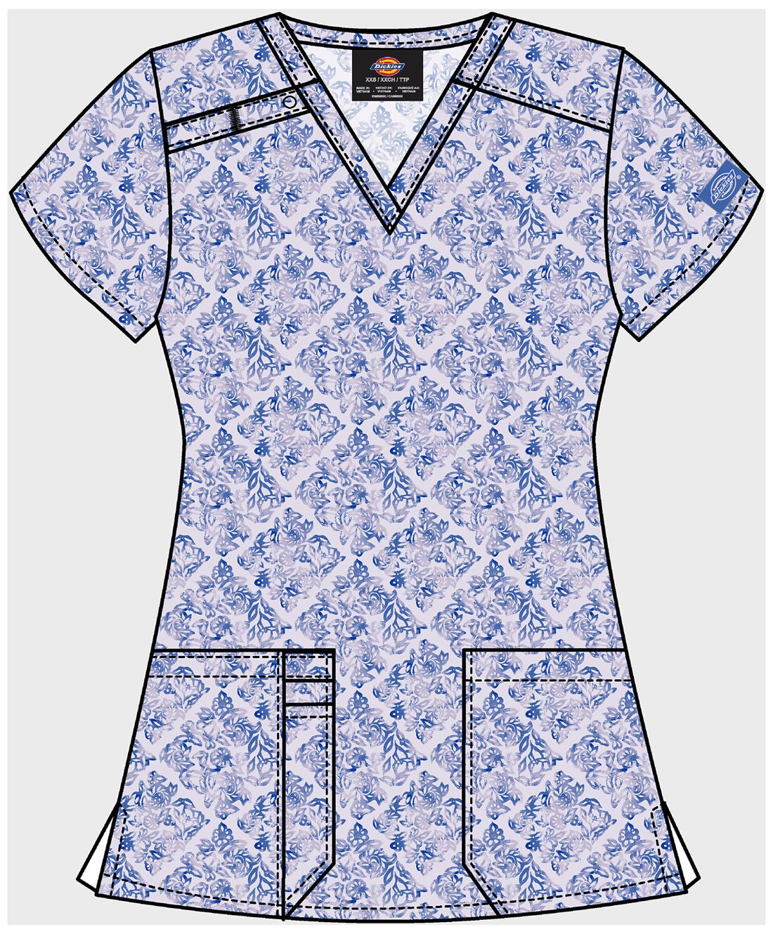 Texture Tiles Dickies Print V Neck Scrub Top DK616 TTXT – Scrubs Select