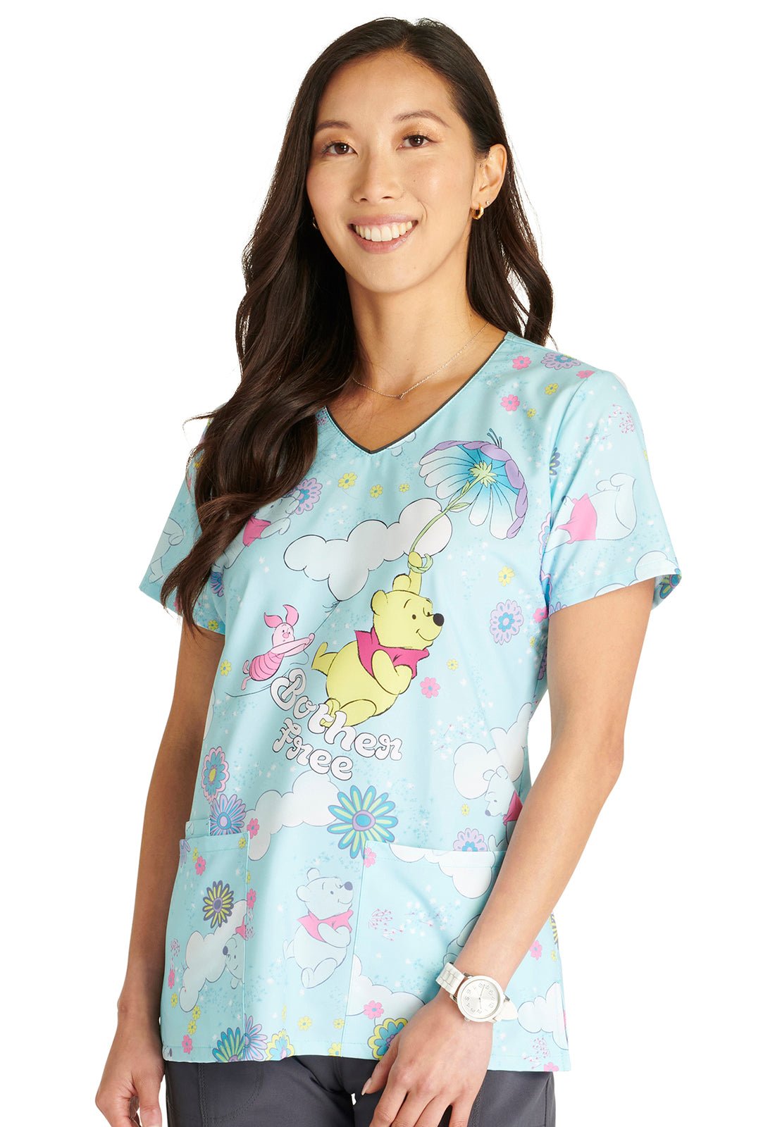Winnie The Pooh Cherokee Tooniforms Disney V Neck Scrub Top TF614 PHFE ...