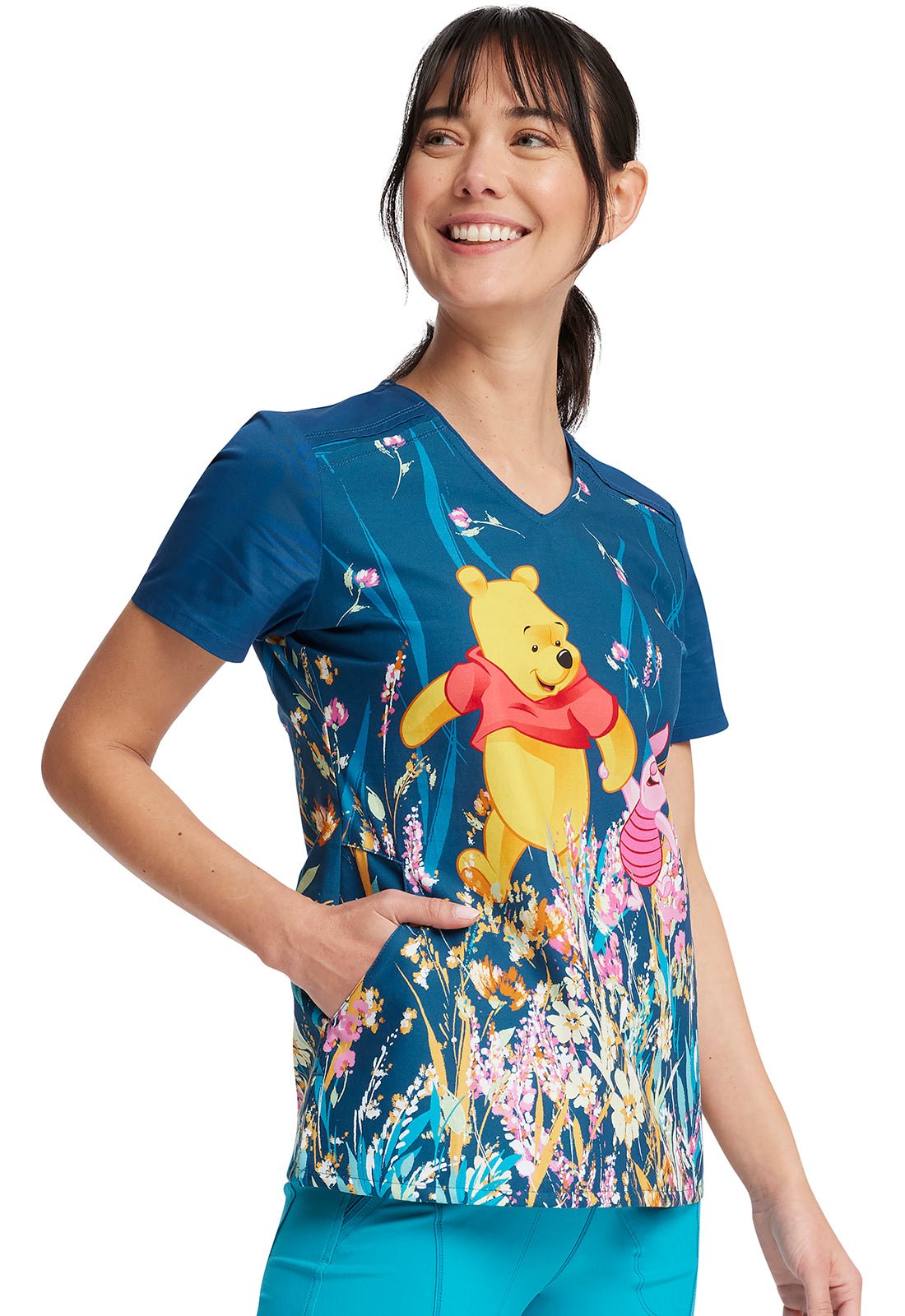 Winnie The Pooh Scrub Top - Licensed Disney V-Neck | Cherokee – Scrubs ...